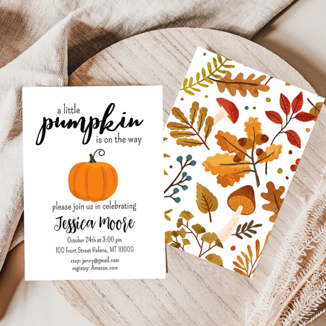 Little Pumpkin Baby Shower Invitation | Zazzle