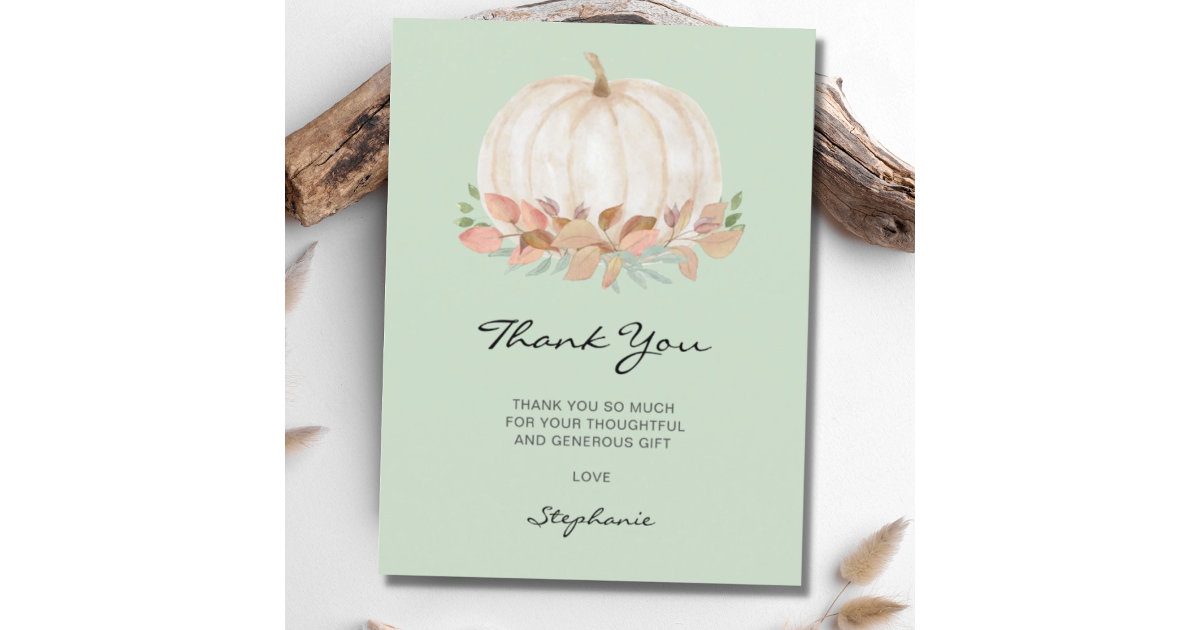 Little Pumpkin Baby Shower Thank You Postcard | Zazzle