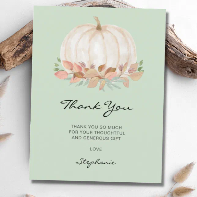 Little Pumpkin Baby Shower Thank You Postcard | Zazzle
