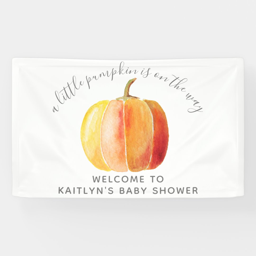 Little Pumpkin Baby Shower Welcome Banner | Zazzle