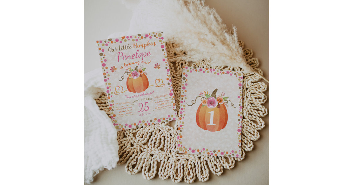 Little Pumpkin Birthday Invitation, Autumn Fall Invitation | Zazzle