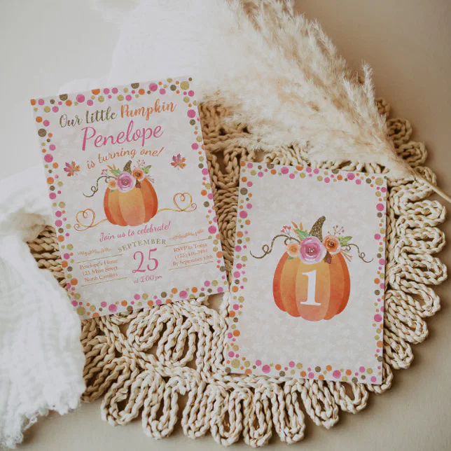 Little Pumpkin Birthday Invitation, Autumn Fall Invitation | Zazzle