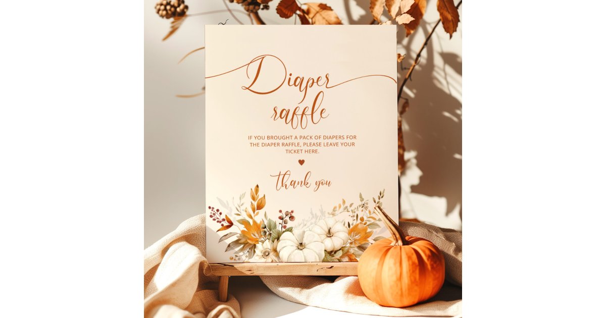 Little pumpkin Diaper raffle fall Poster | Zazzle