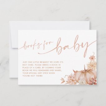Little Pumpkin Fall Baby Shower Book for baby card | Zazzle