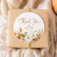 Little pumpkin fall baby shower thank you classic round sticker | Zazzle