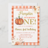 Little Pumpkin Floral Fall 1st Birthday Party Invitation | Zazzle