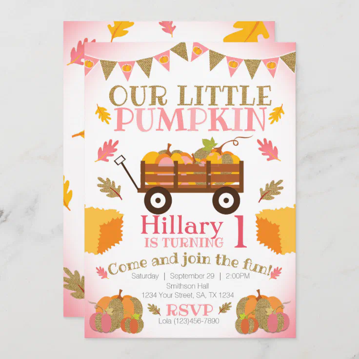 Little Pumpkin Invitation, Pumpkin Patch Birthday Invitation | Zazzle
