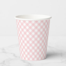 Little Pumpkin pastel pink plaid first birthday Paper Cups | Zazzle