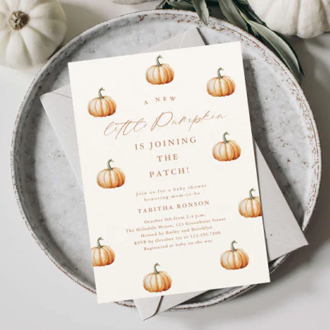 Little Pumpkin Patch Fall Baby Shower Invitation | Zazzle