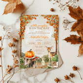 Little Pumpkin Woodland Animals Fall Baby Shower Invitation | Zazzle