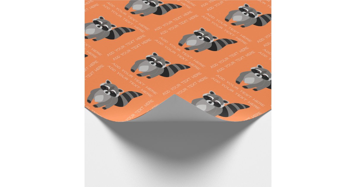Little Raccoon Rascal Personalized Custom Color Wrapping Paper | Zazzle