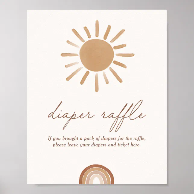 Little Ray of Sunshine Baby Shower Diaper Raffle Poster | Zazzle