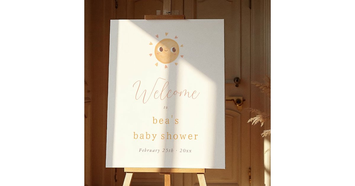 Little Ray of Sunshine Baby Shower Welcome Sign | Zazzle