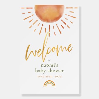 Little Ray of Sunshine Baby Shower Welcome Sign | Zazzle