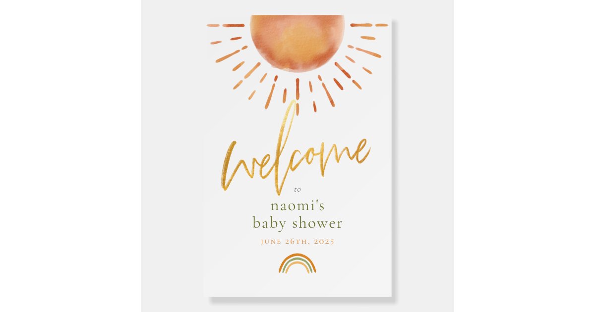 Little Ray of Sunshine Baby Shower Welcome Sign | Zazzle