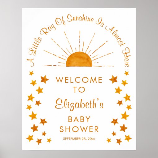 Little Ray Of Sunshine Gender Neutral Welcome Sign | Zazzle