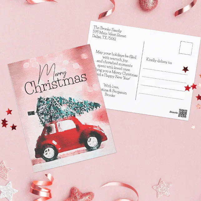 Little Red Beetle Car Christmas Tree Holiday | Zazzle