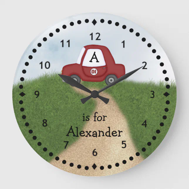 Little Red Car Wall Clock | Zazzle