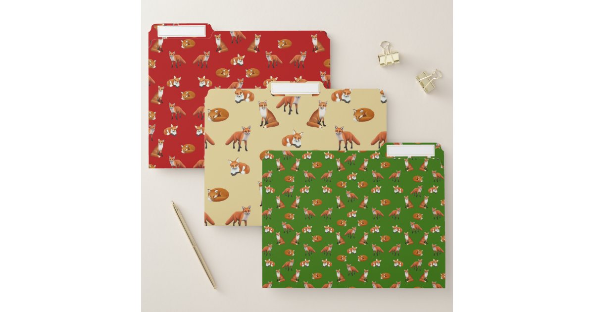 Little Red Foxes File Folders | Zazzle