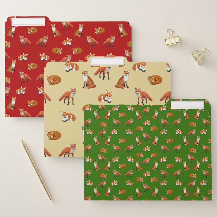 Little Red Foxes File Folders | Zazzle