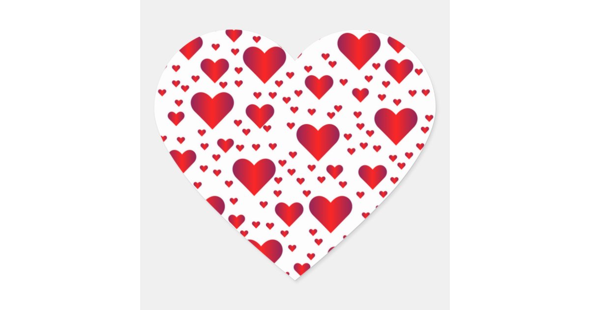 Little Red Hearts Valentine Sticker | Zazzle