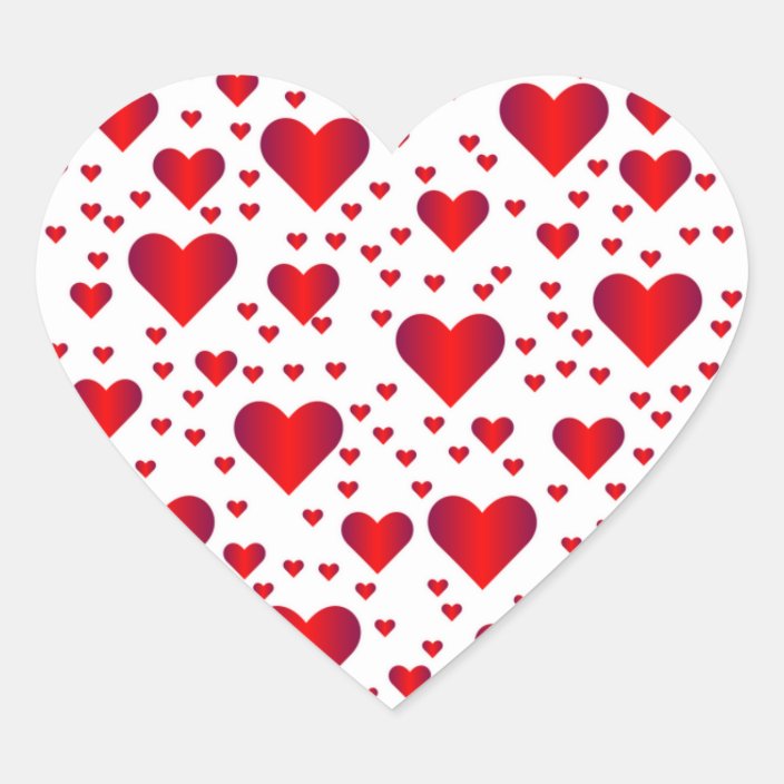 Little Red Hearts Valentine Sticker | Zazzle.com