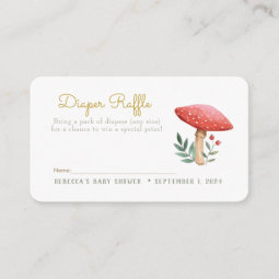 Little Red mushroom Diaper Raffle Enclosure Card | Zazzle