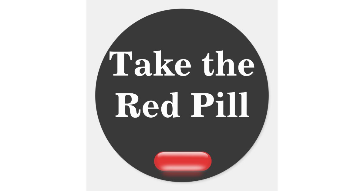 Little Red Pill Classic Round Sticker | Zazzle