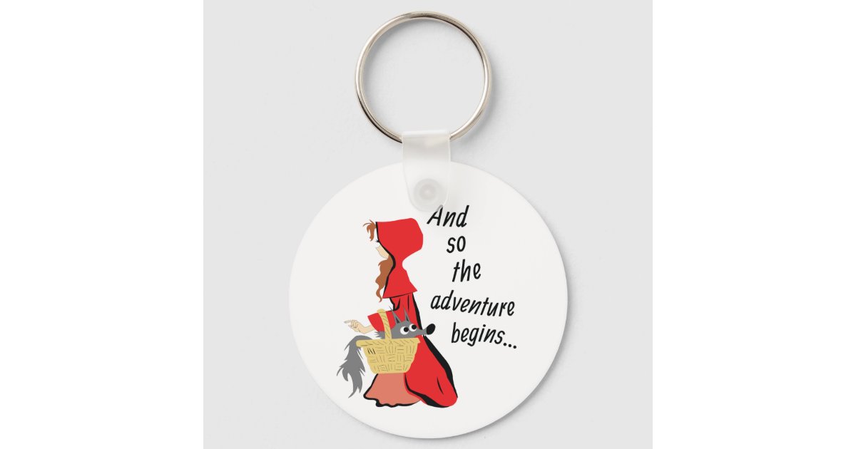 Little Red Riding Hood and Her Wolf Pup Keychain | Zazzle