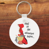 Little Red Riding Hood and Her Wolf Pup Keychain | Zazzle
