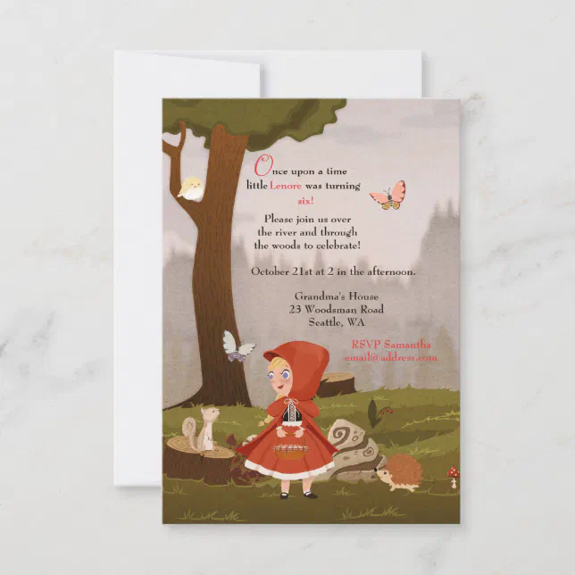 Little Red Riding Hood Birthday Party Invitation | Zazzle