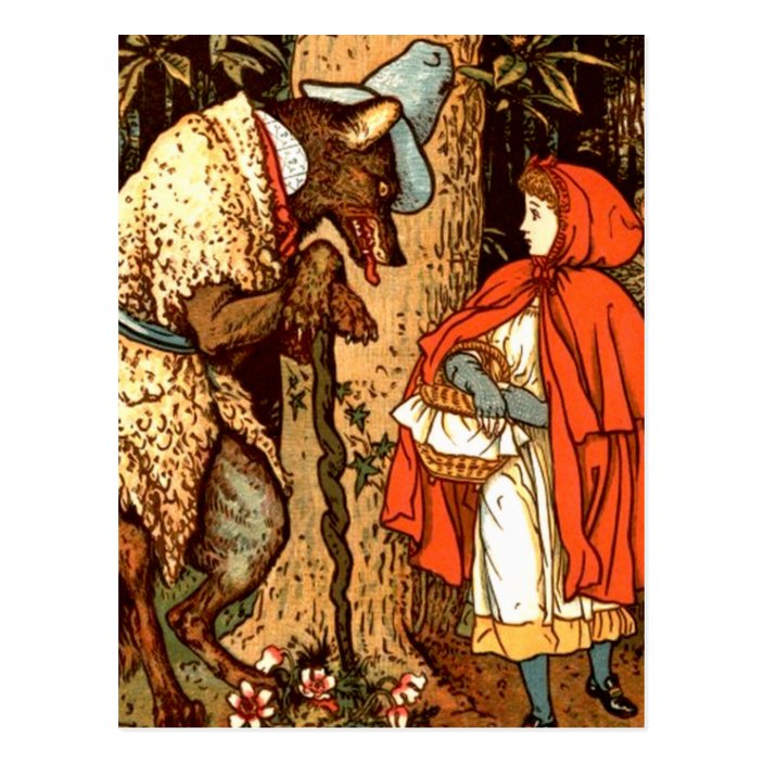 Little Red Riding Hood Fantasy Fairy Tale Postcard | Zazzle.com
