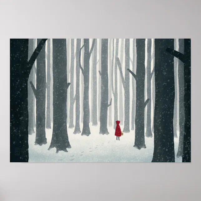 Little Red Riding Hood Illustrated Poster | Zazzle