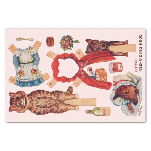 Little Red Riding Hood, Paper Doll, Louis Wain | Zazzle