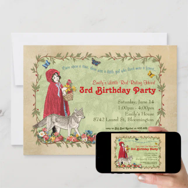 Little Red Riding Hood Party Invitation | Zazzle