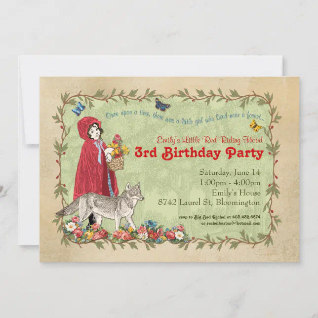 Little Red Riding Hood Party Invitation | Zazzle