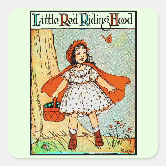 Little Red Riding Hood Square Sticker | Zazzle
