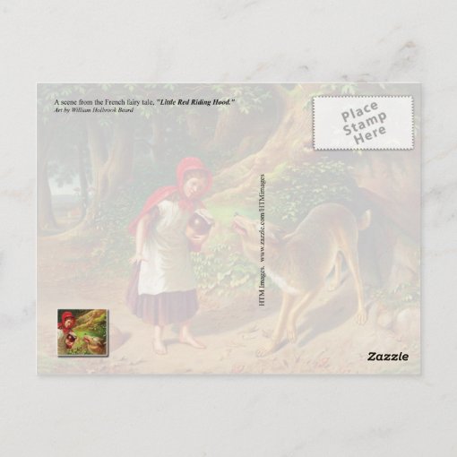 Little Red Riding Hood & the Big Bad Wolf Postcard | Zazzle