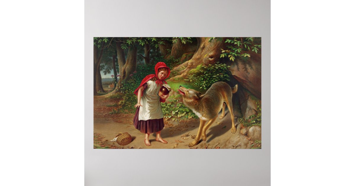 Little Red Riding Hood & the Big Bad Wolf Poster | Zazzle
