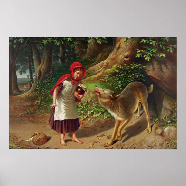 Little Red Riding Hood & the Big Bad Wolf Poster | Zazzle