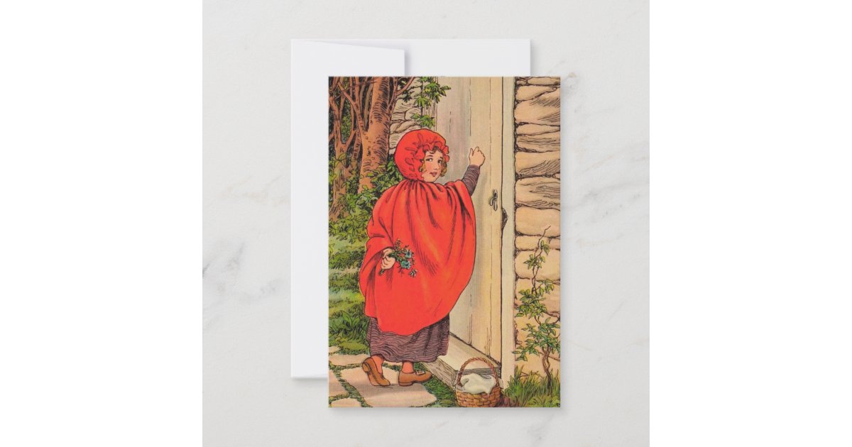 Little Red Riding Hood Vintage Thank You Card | Zazzle