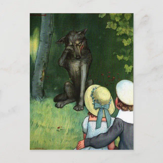 Little Red Riding Hood's Wolf Postcard | Zazzle