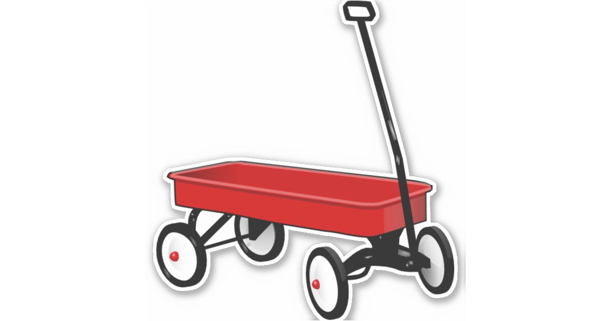 Little red wagon sticker | Zazzle