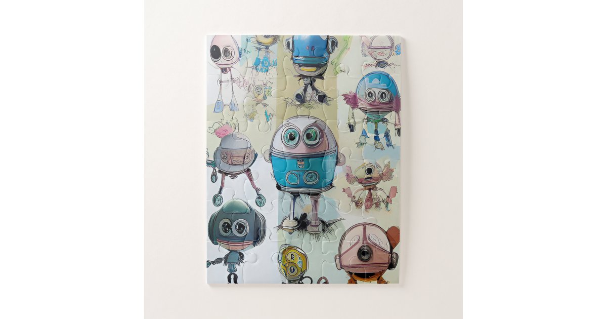 Little Robots Everywhere 004 Jigsaw Puzzle | Zazzle