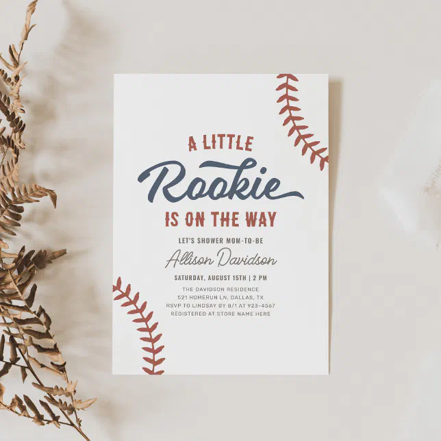 Little Rookie Baseball Baby Shower Invitation | Zazzle
