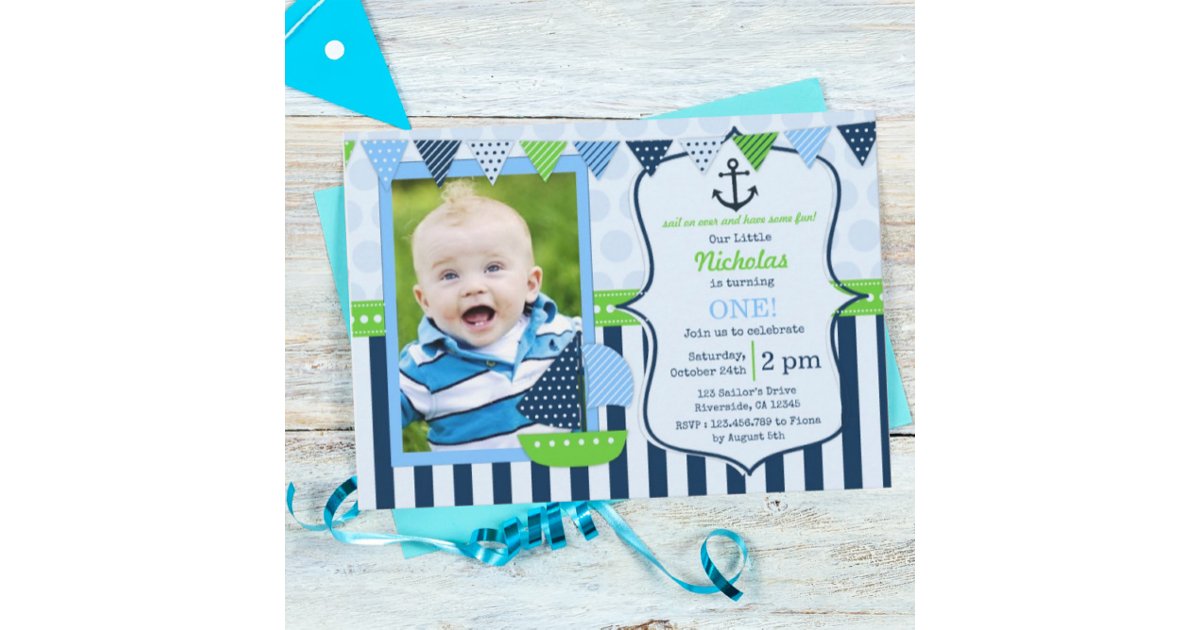 Little Sailor Birthday Party Invitation | Zazzle