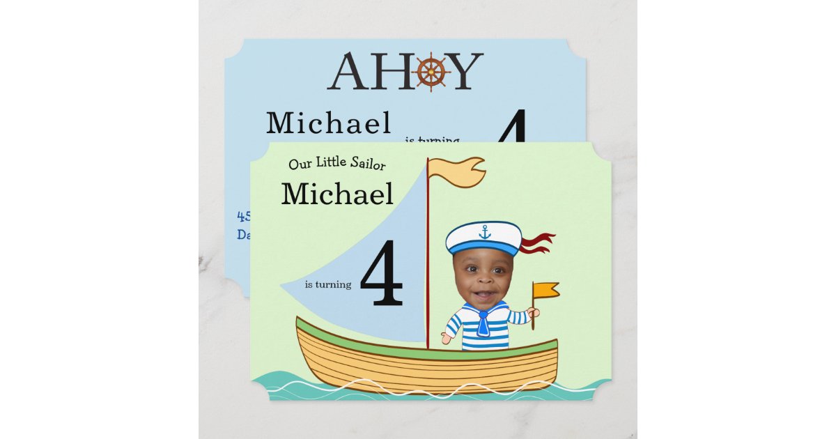 Little Sailor Nautical Boys Birthday Invitation | Zazzle