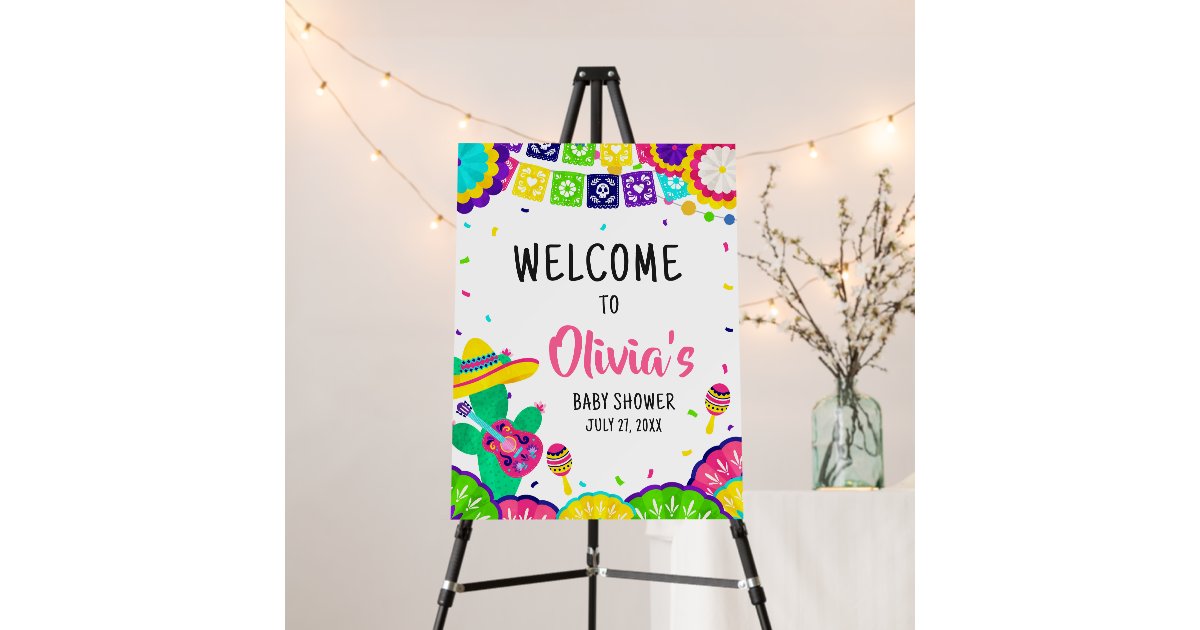 Little Senorita Fiesta Baby Shower Welcome Sign | Zazzle