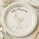 Little Silly Goose Sage Green Birthday Party Paper Plates | Zazzle