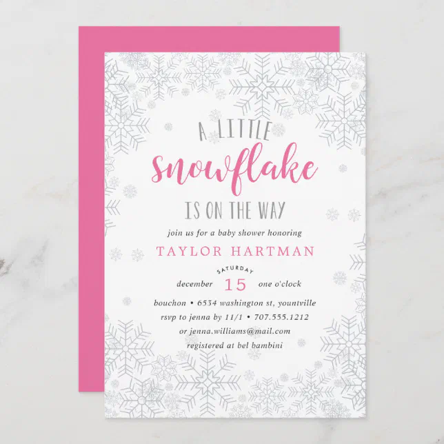 Little Snowflake Baby Shower Invitation | Zazzle